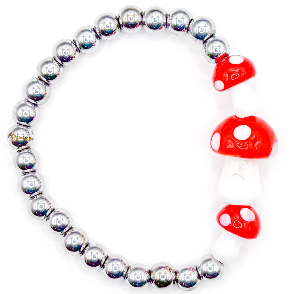 Funky Silver Glass Beaded Bracelet – KellyPrepsterStudio