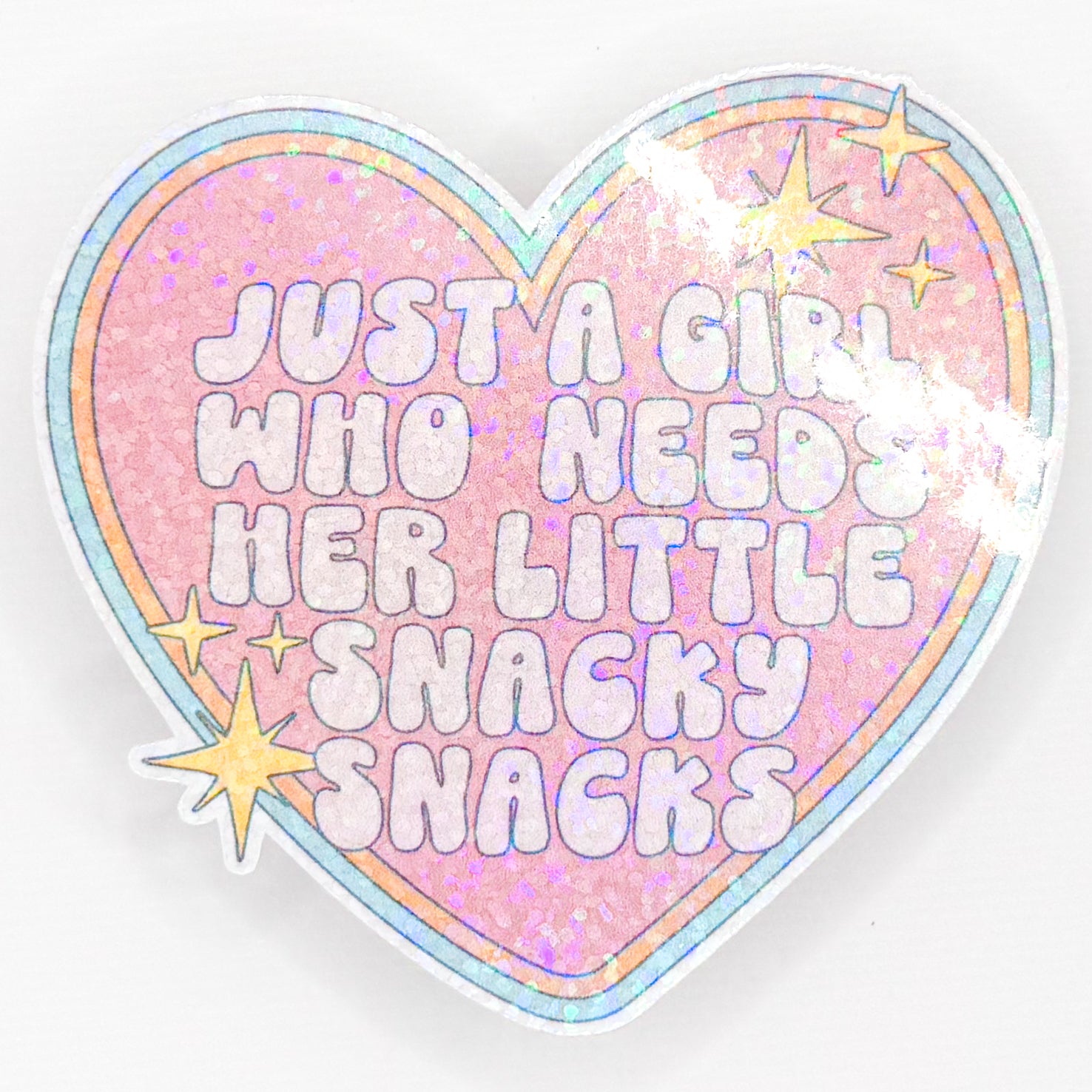 Snacky Snacks Heart Holographic Sticker – KellyPrepsterStudio